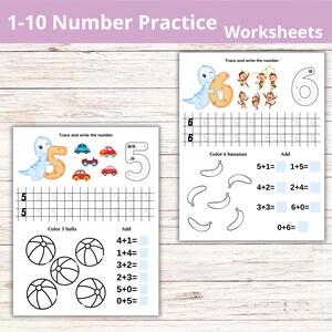 Worksheets Number Practice 1-10 | Counting, Writing | Kindergarten ...