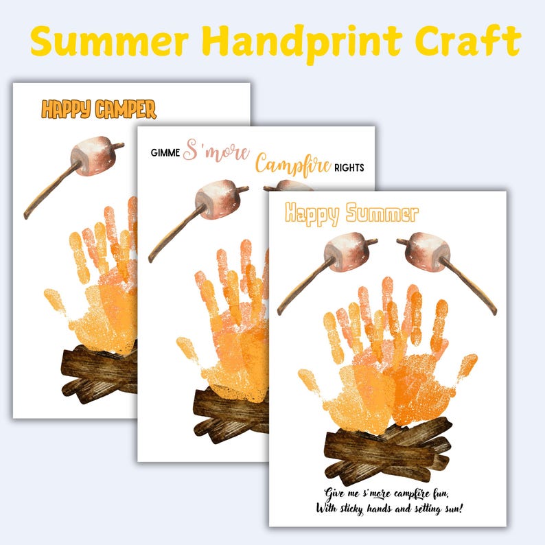 Campfire Handprint Art: Summer Kids Craft (digital Download) - Etsy