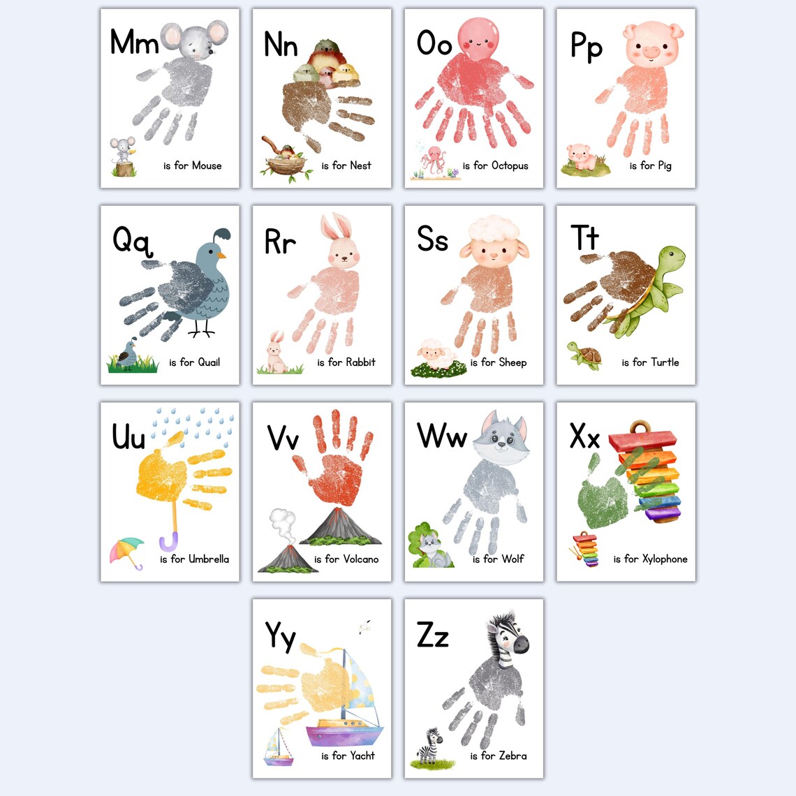 Handprint Alphabet Art Book: A-Z Kids Craft, Preschool Activity ...