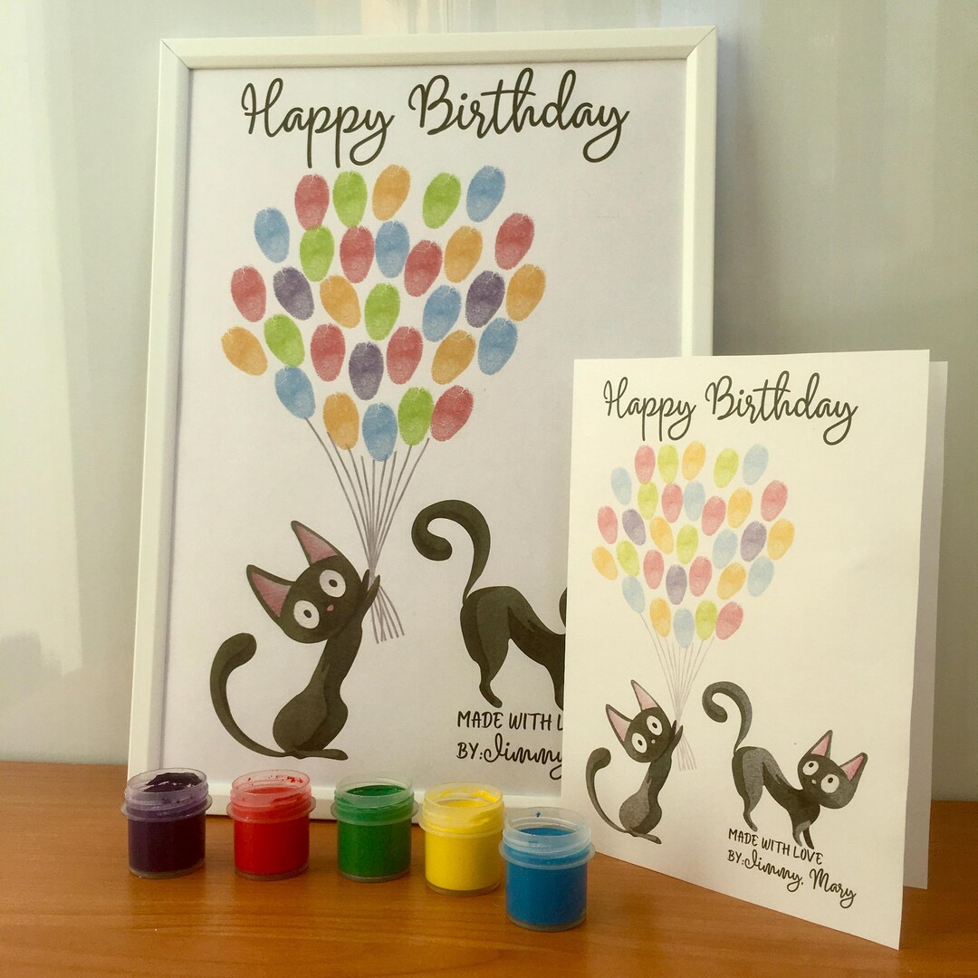 Cherish the Moment: DIY Balloon Fingerprint Birthday Card for Kids ...