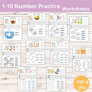Worksheets Number Practice 1-10 | Counting, Writing | Kindergarten ...