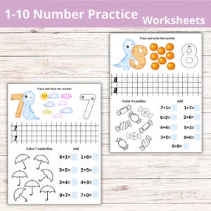 Worksheets Number Practice 1-10 | Counting, Writing | Kindergarten ...