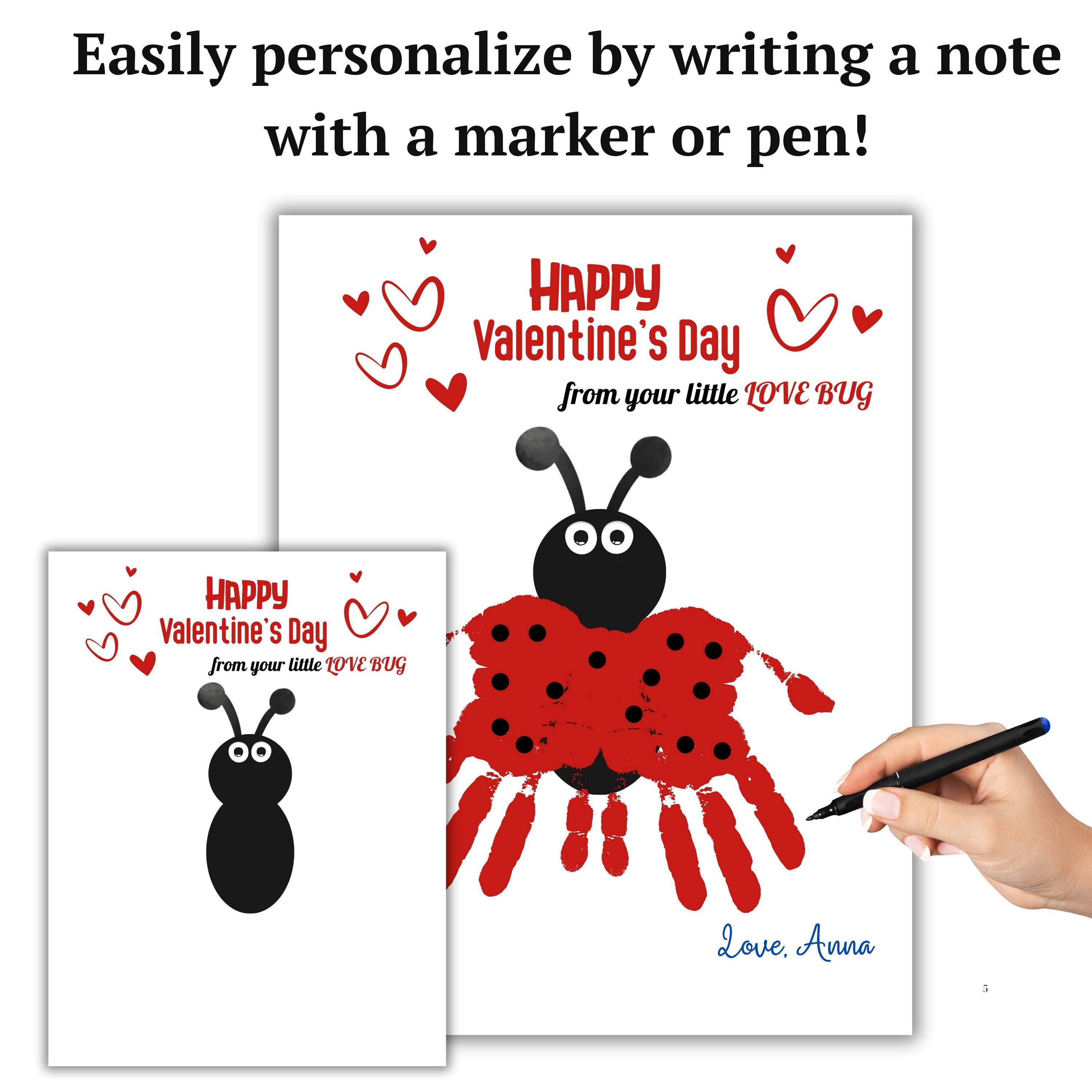 Valentine’s Day Ladybug Template for Kids| Handprint & Footprint Craft ...
