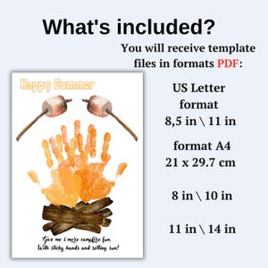 Campfire Handprint Art: Summer Kids Craft (digital Download) - Etsy