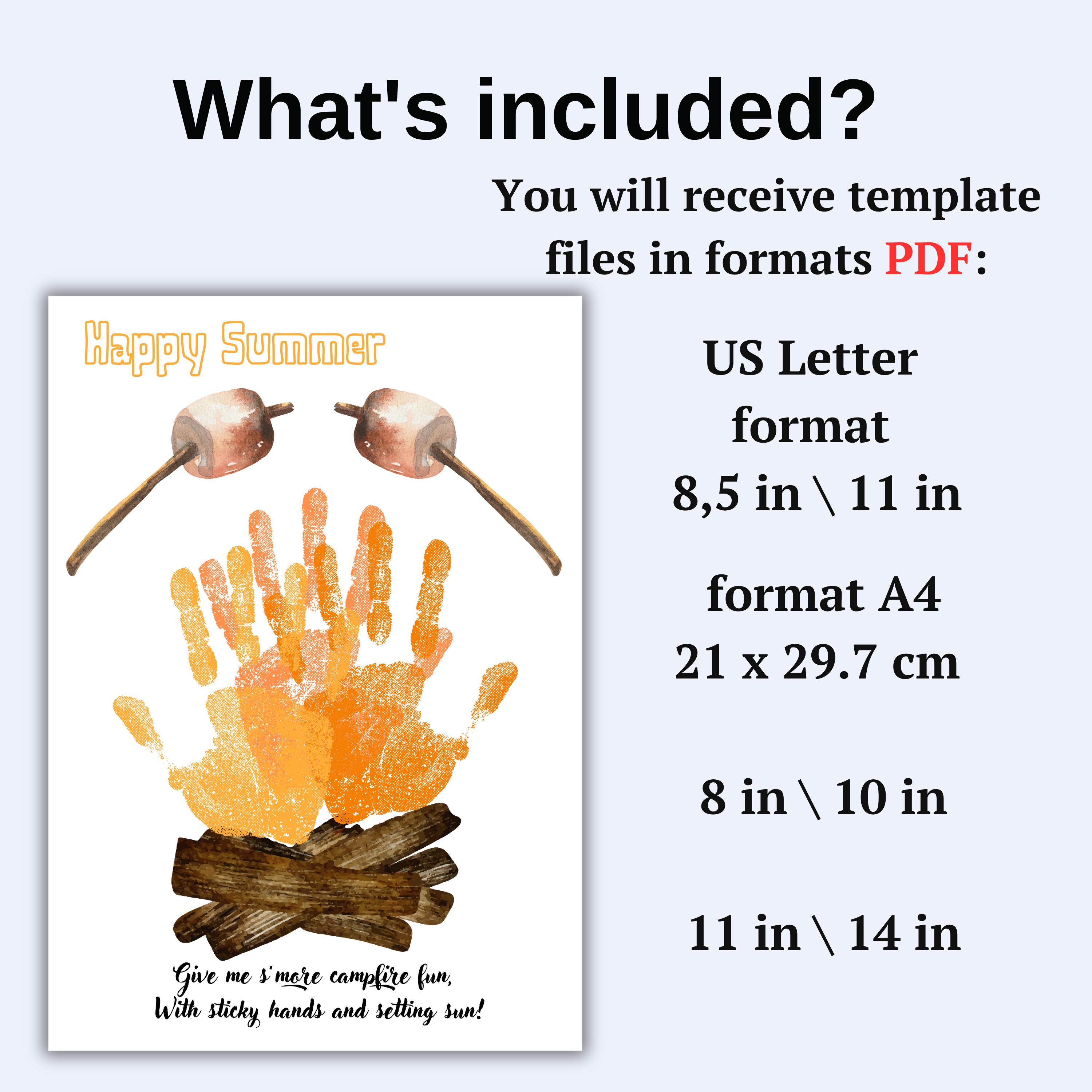 Campfire Handprint Art: Summer Kids Craft (digital Download) - Etsy