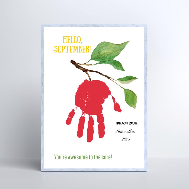 Apple Handprint Footprint Art: Fall Kids Craft (PDF Downloadable ...
