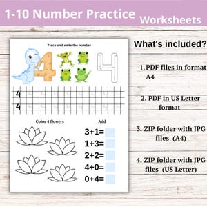 Worksheets Number Practice 1-10 | Counting, Writing | Kindergarten ...