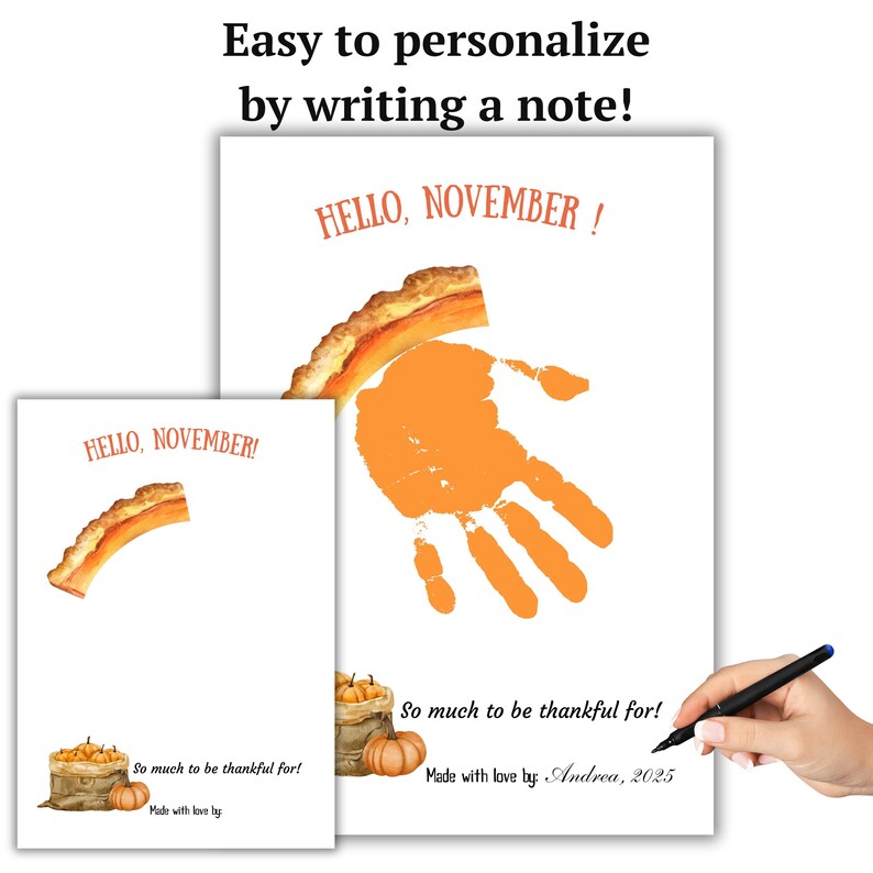 DIY Fall Keepsake Craft: November Handprint & Footprint Printable - Etsy