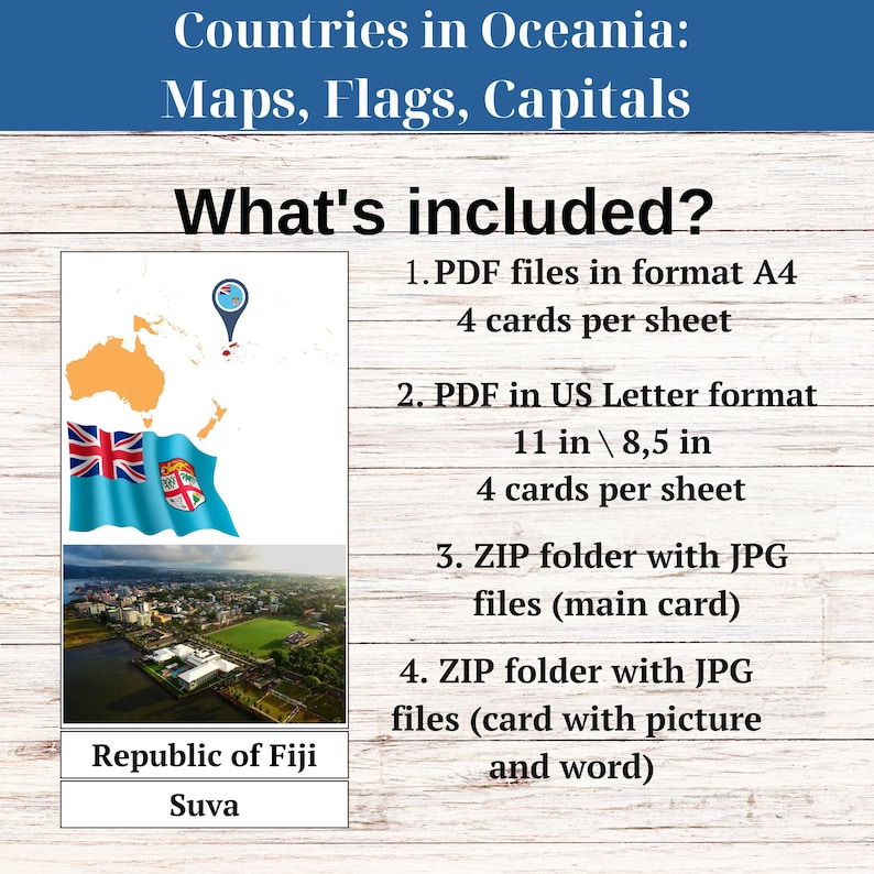 Explore Countries in Oceania: Fun Flashcards With Maps, Flags ...