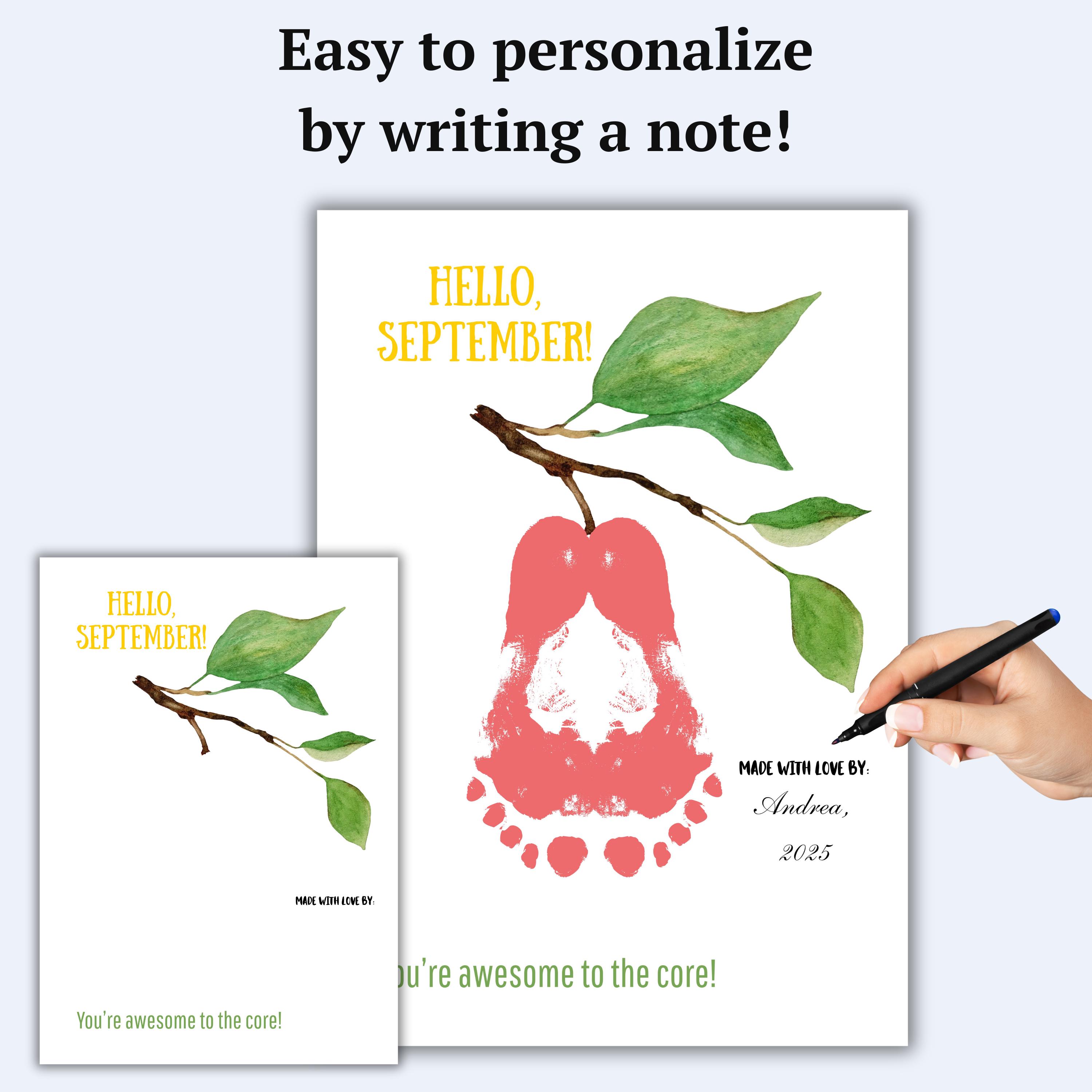 Apple Handprint Footprint Art: Fall Kids Craft (PDF Downloadable ...