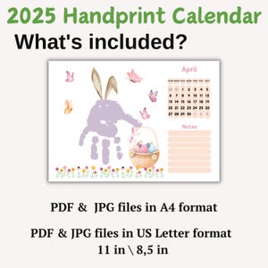 2025 Handprint Calendar | Handprint Art Craft | Kids Keepsake Gift ...