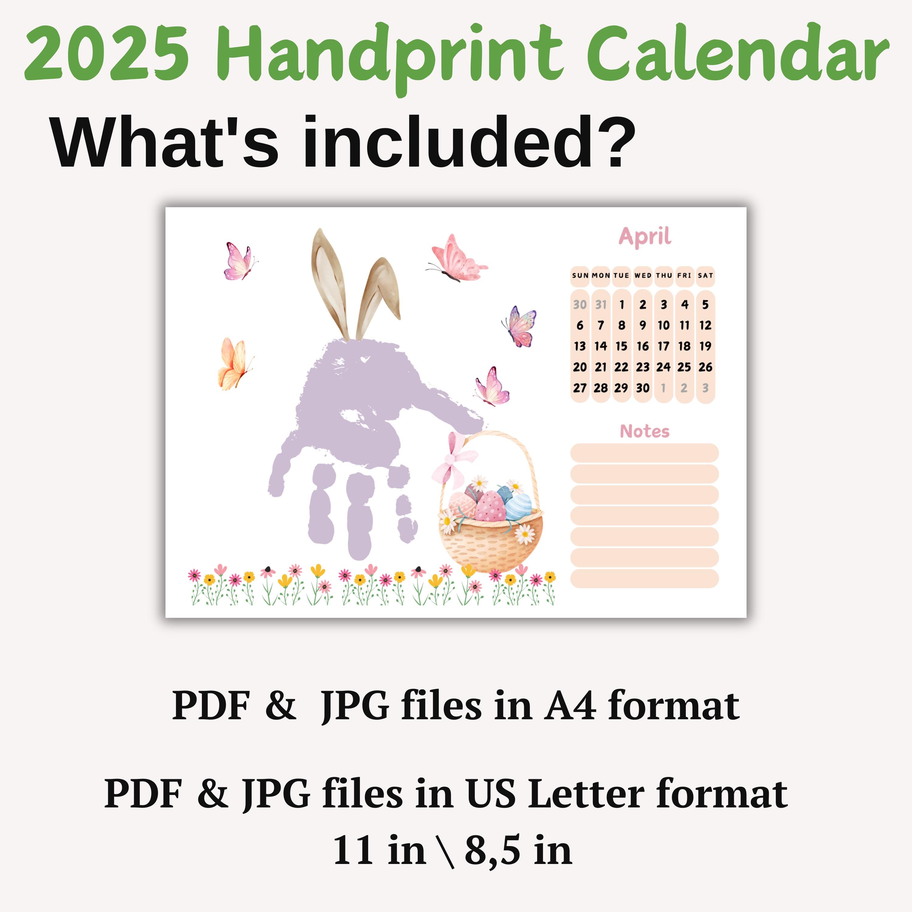 2025 Handprint Calendar | Handprint Art Craft | Kids Keepsake Gift ...