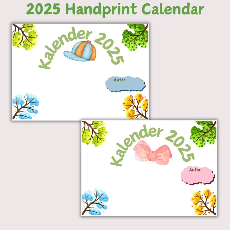 Calendar in German | 2025 Handprint Calendar | Handprint Art Craft ...
