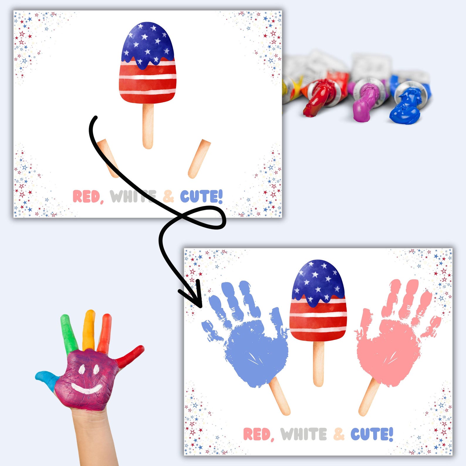 USA Handprint Craft | Independence Day Keepsake (digital Download) - Etsy