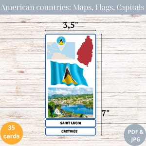 Countries of America Flashcards | Educational Materials With Maps ...