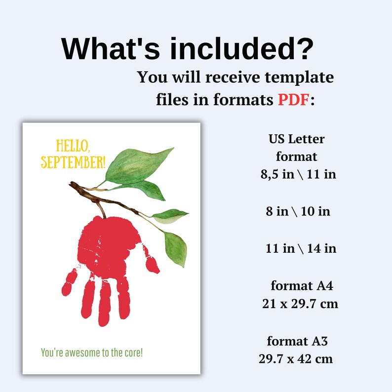 Apple Handprint Footprint Art: Fall Kids Craft (PDF Downloadable ...