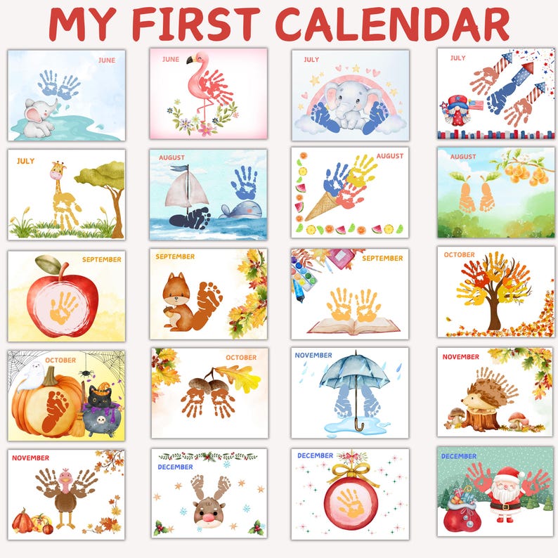 2026 Handprint Art Calendar: DIY Toddler Keepsake (printable) - Etsy