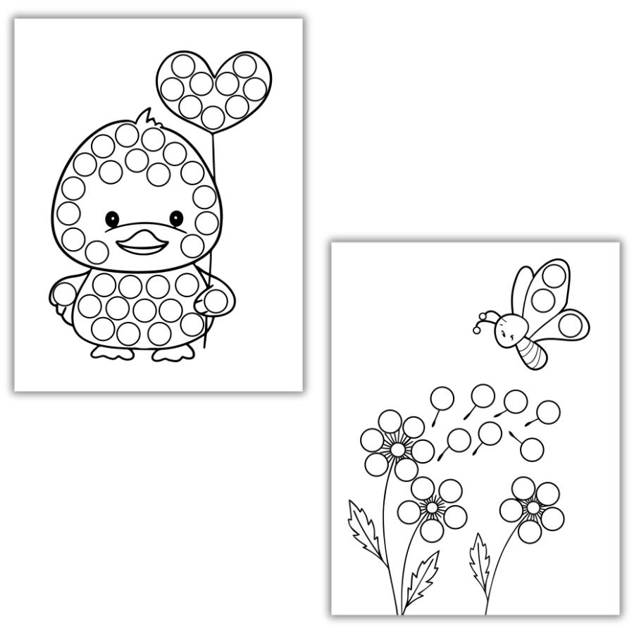 Spring Dot Marker Coloring Pages | Preschool Activity Printables ...