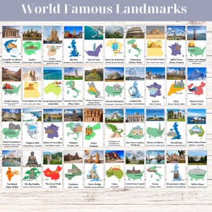 World Wonders Flashcards | World Landmark Flash Cards | Fun Geography ...