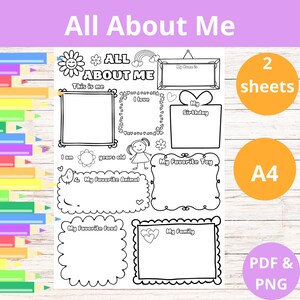 All About Me Printable Coloring Page | Back to School | Get Kwon My ...