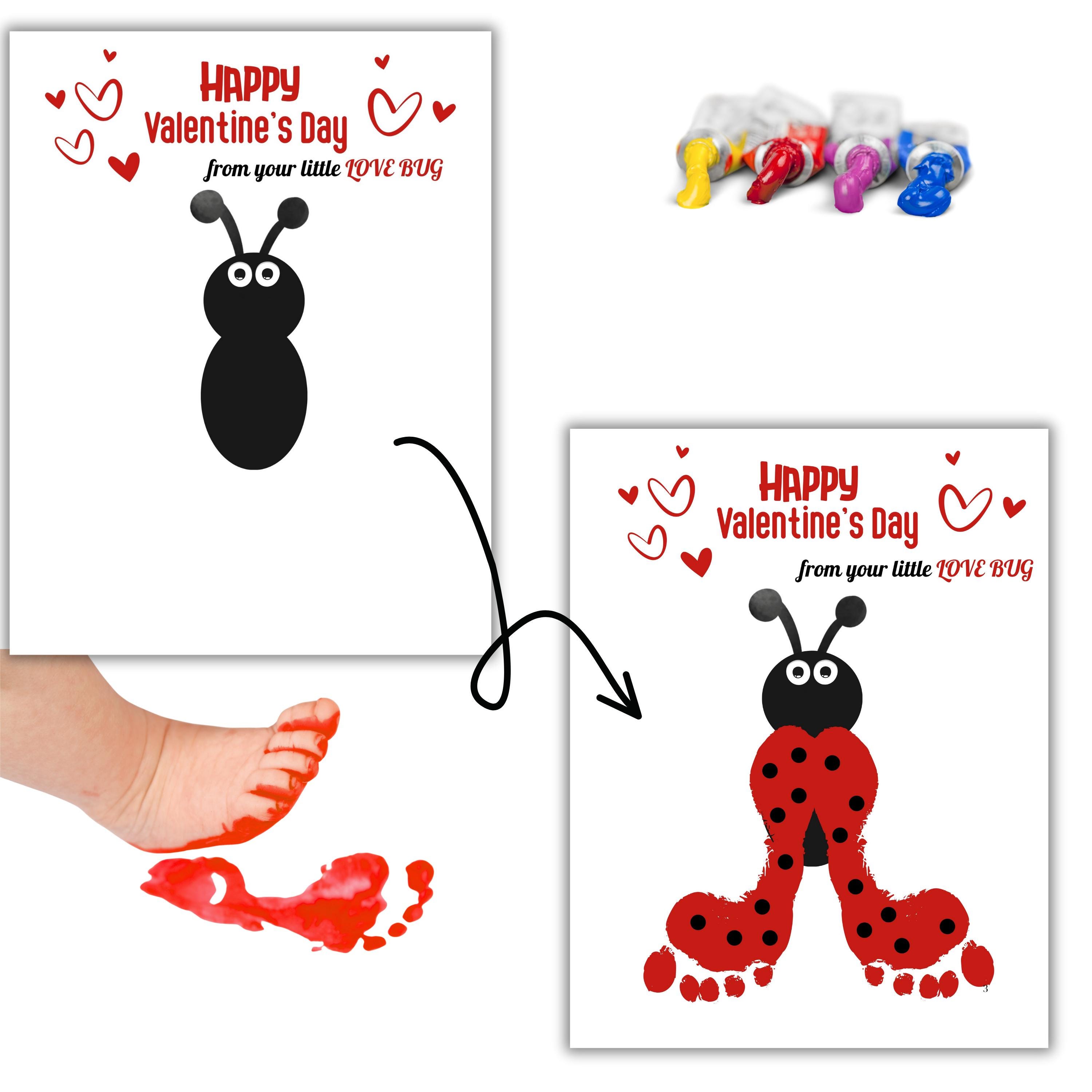 Valentine’s Day Ladybug Template for Kids| Handprint & Footprint Craft ...