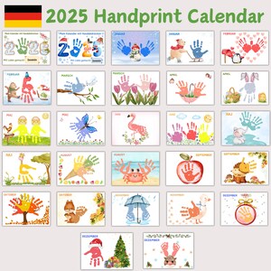 2025 German Calendar With Handprint Art: Handprint Art Craft | Memory ...