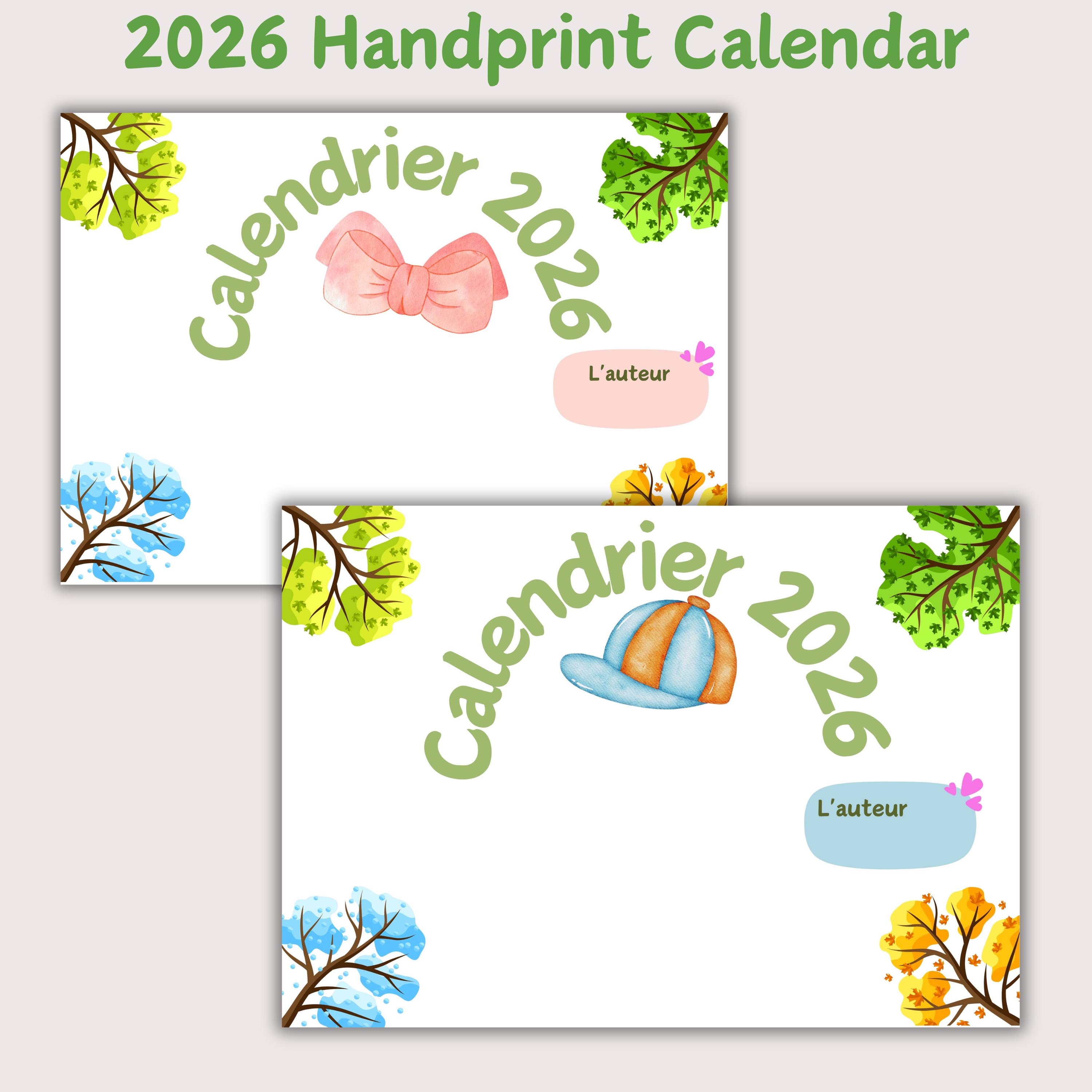 Cherish Moments With a 2026 Handprint Calendar in French | Keepsake ...
