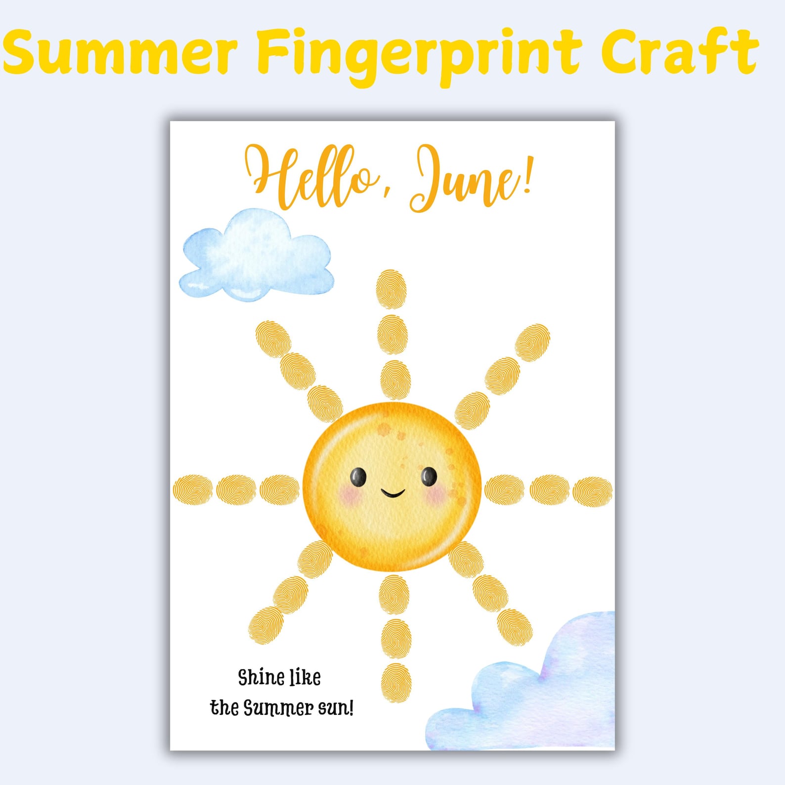 Hello, June | Fingerprint Art | Summer Fingerprint Craft | Summer ...