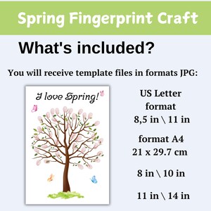 I Love Spring! – Fingerprint Template | Tree Fingerprint Art ...