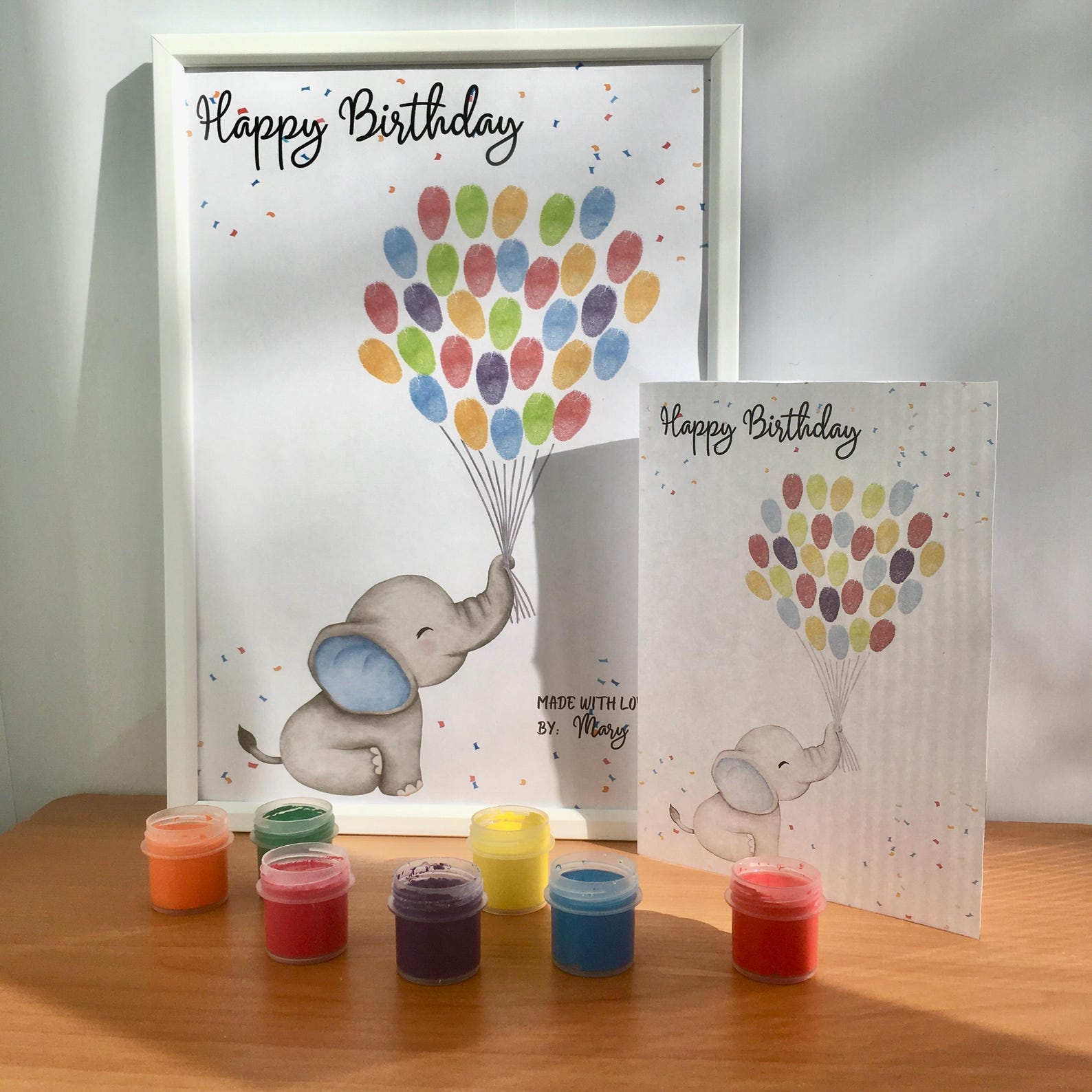 Fingerprint Birthday Card: DIY Balloon Keepsake (digital Download) - Etsy
