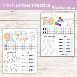 Worksheets Number Practice 1-10 | Counting, Writing | Kindergarten ...