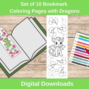 Dragon-themed Coloring Bookmarks for Kids Fun Digital Download Set Kids ...