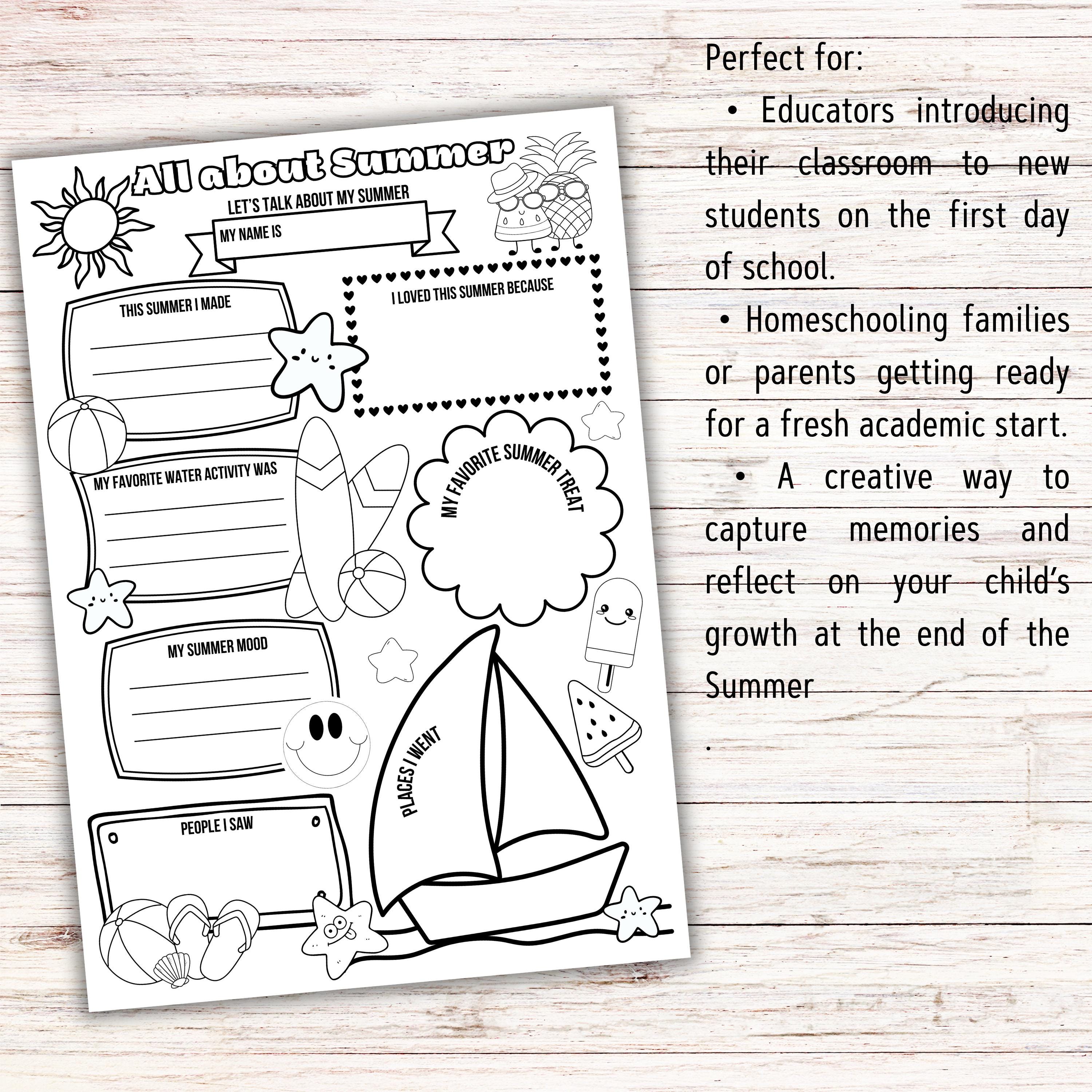Summer Memories Worksheet for Kids: Printable Summer Activity (PDF ...