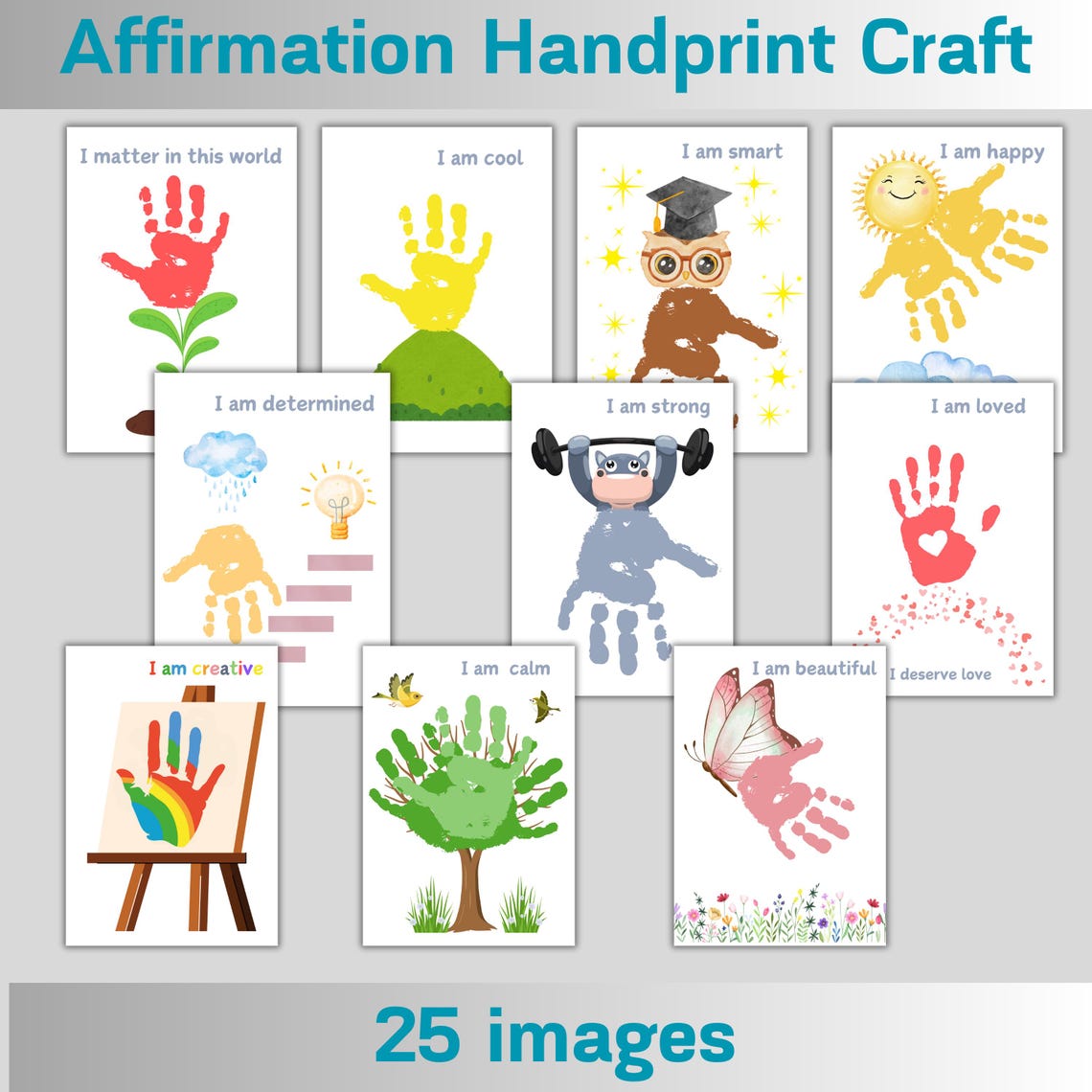 Affirmation Handprint Craft | Affirmation and Motivational Handprint ...