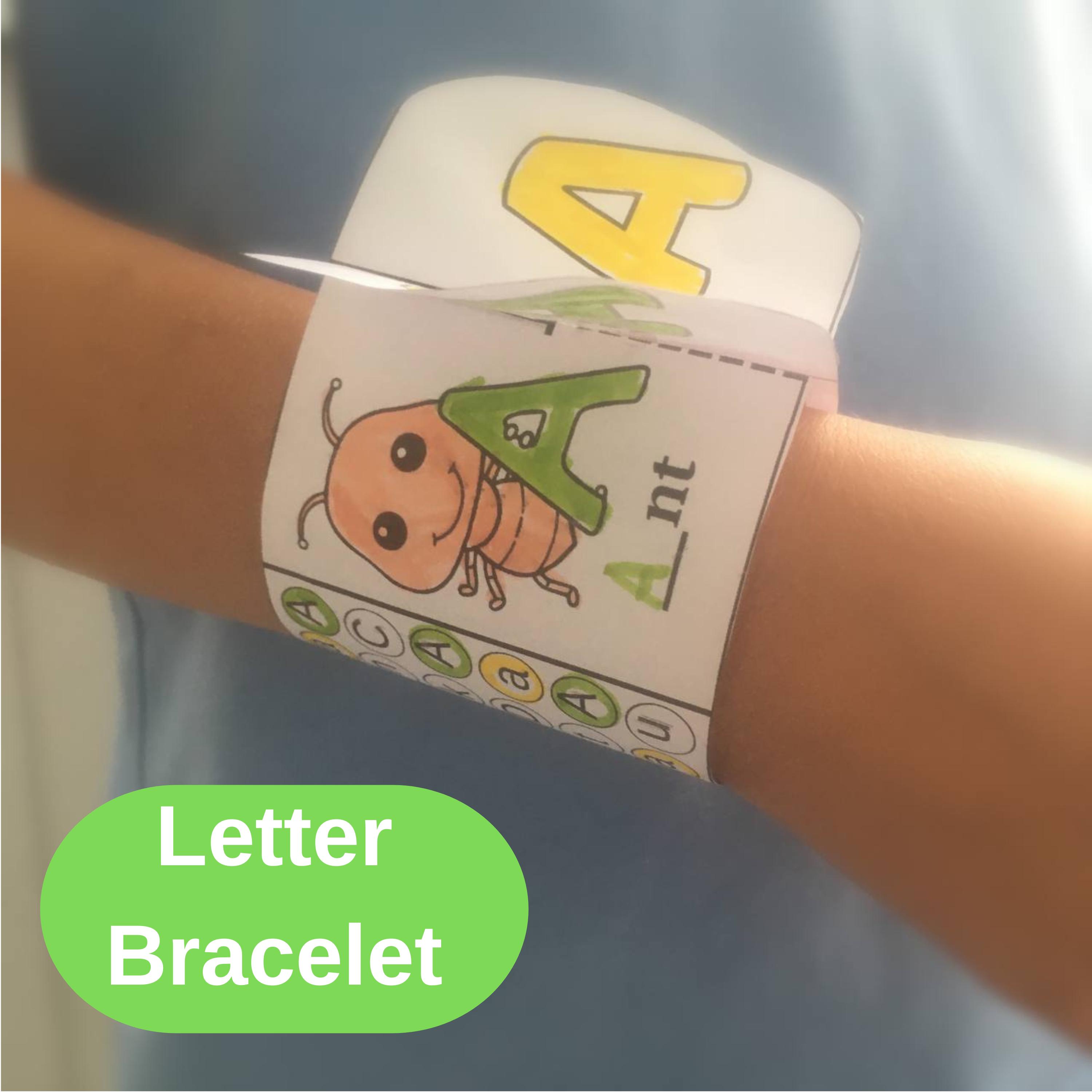 Alphabet Worksheets for Kids Letter Bracelet Recognition Letters A-Z ...