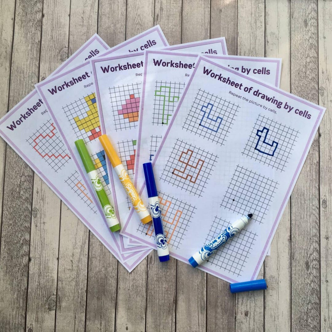 Tracing Practice We Draw by Cells Fun Cell Drawing Tracing Activities ...