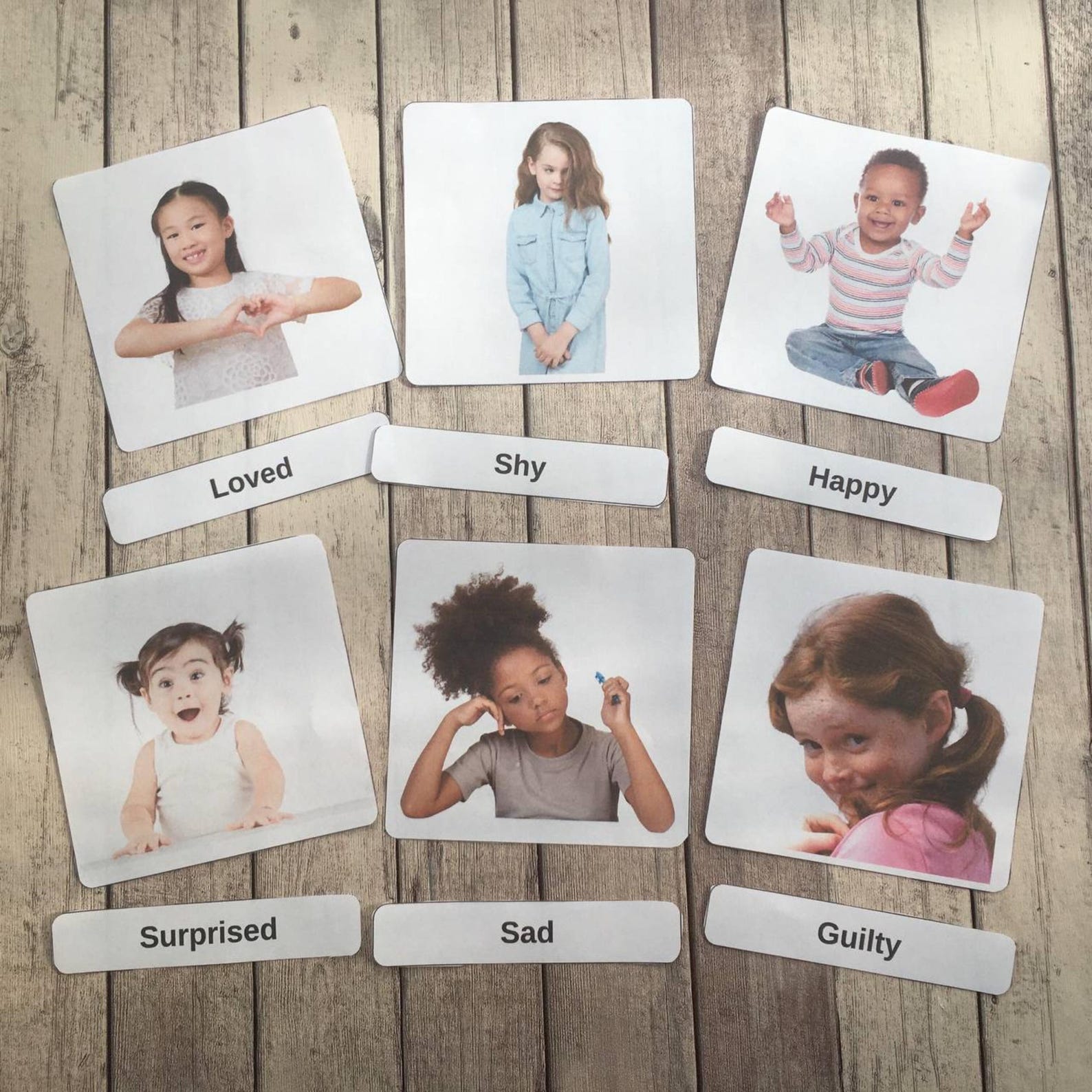 Emotion Flashcards for Kids Real Photo| Feelings Flash Cards | Social ...