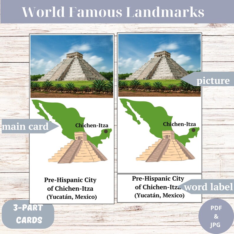 World Wonders Flashcards | World Landmark Flash Cards | Fun Geography ...