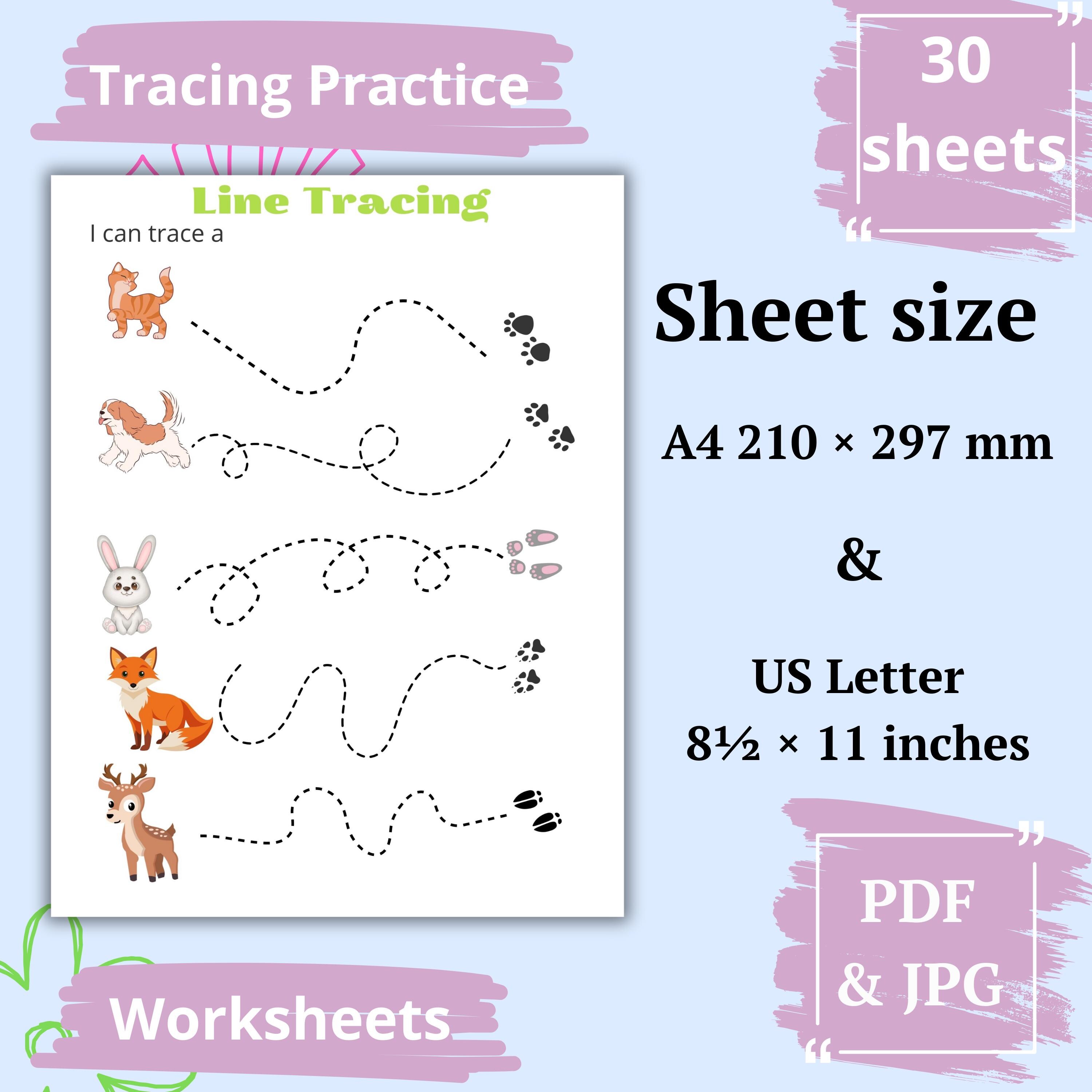 Line Tracing | Pre-writing Practice Worksheets | Line Tracing ...
