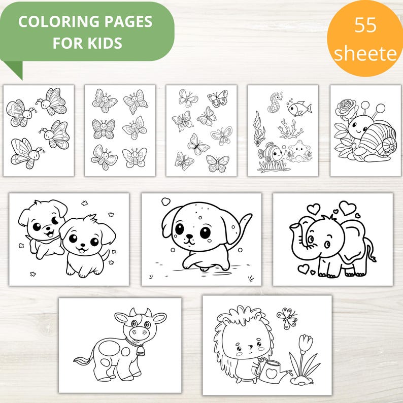 Coloring Book With Animals | Simple and Easy Coloring Pages for Toddler ...