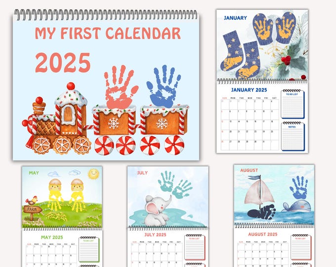2025 Handprint Calendar | Handprint Art Craft | Kids Keepsake Gift ...