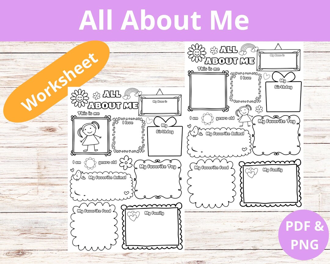 All About Me Printable Coloring Page | Back to School | Get Kwon My ...