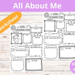 All About Me Printable Coloring Page | Back to School | Get Kwon My ...