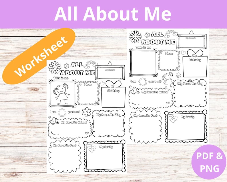 All About Me Printable Coloring Page | Back to School | Get Kwon My ...