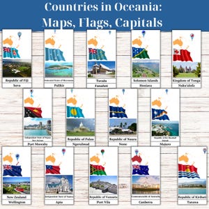 Explore Countries in Oceania: Fun Flashcards With Maps, Flags ...