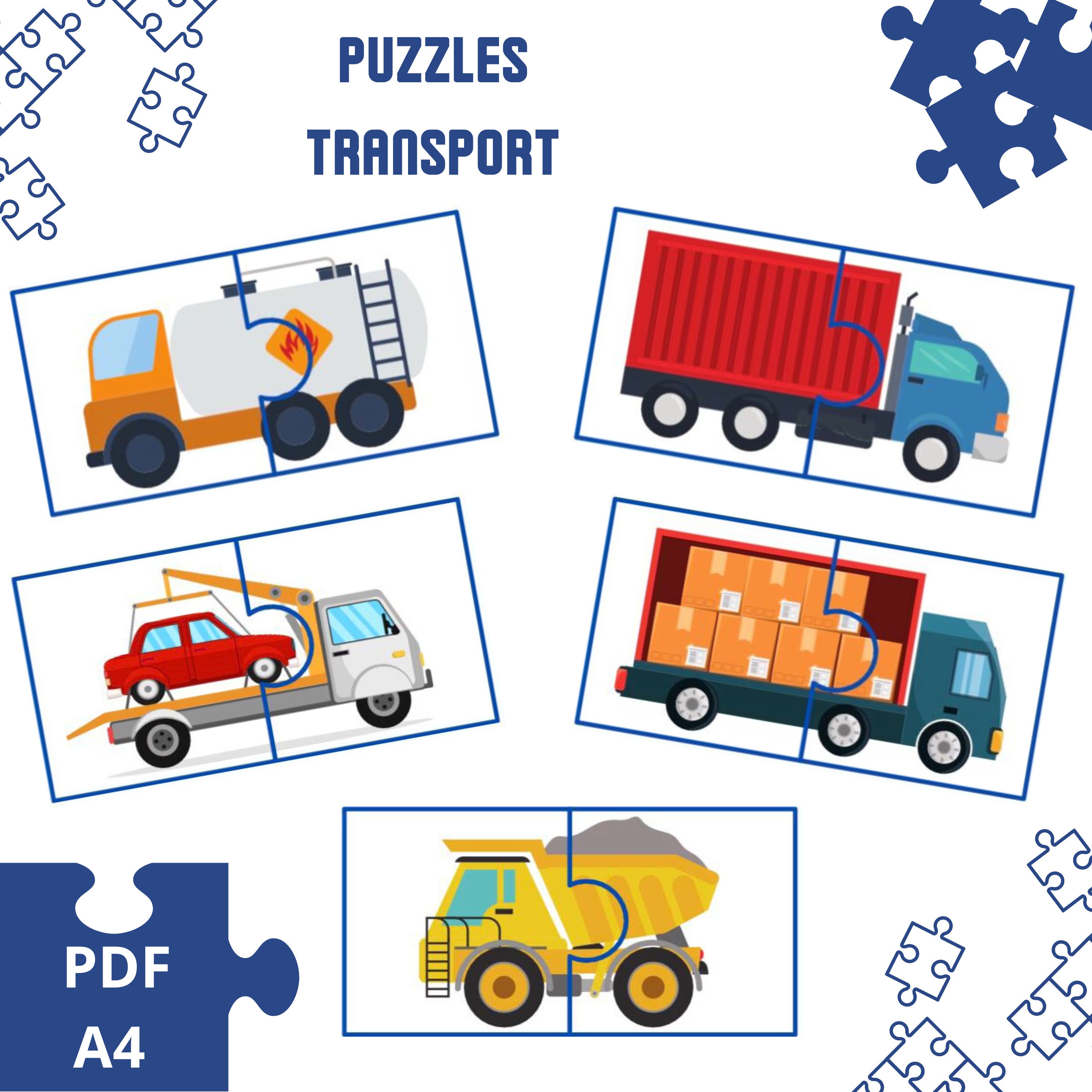 Transport Puzzles for Toddlers: Preschool Learning Game (PDF) - Etsy