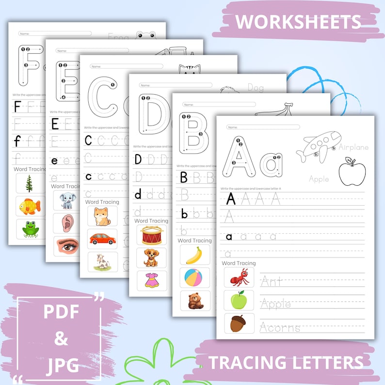 Alphabet Worksheets | Preschool Tracing Worksheets | 26 Printable ...