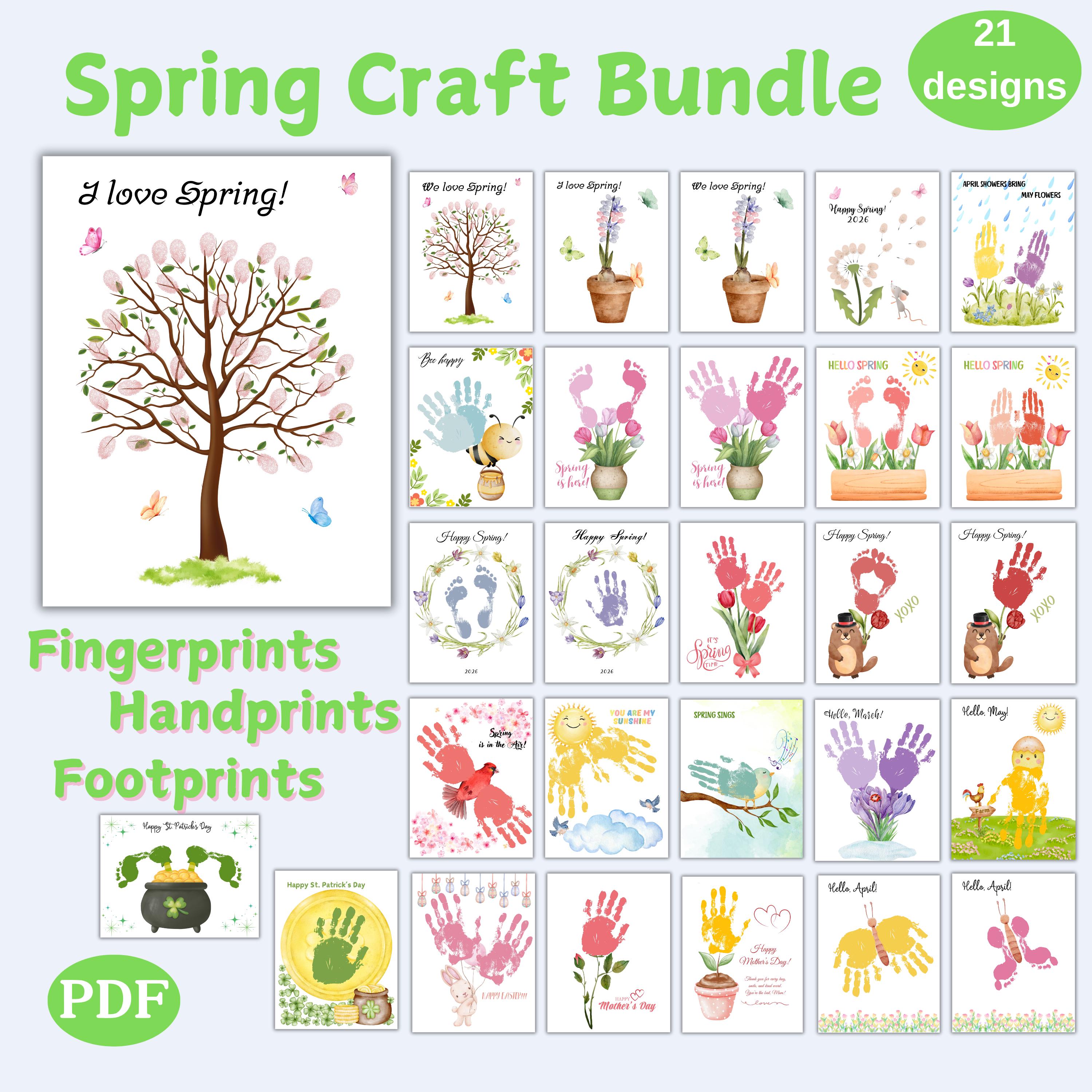 Spring Craft Bundle | Handprint, Footprint & Fingerprint Art | Kids ...
