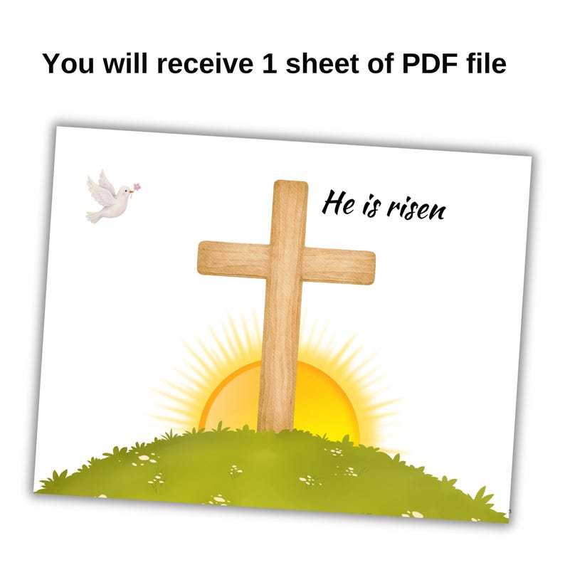 Easter Handprint Craft Template | Christian He is Risen Kids Activity ...