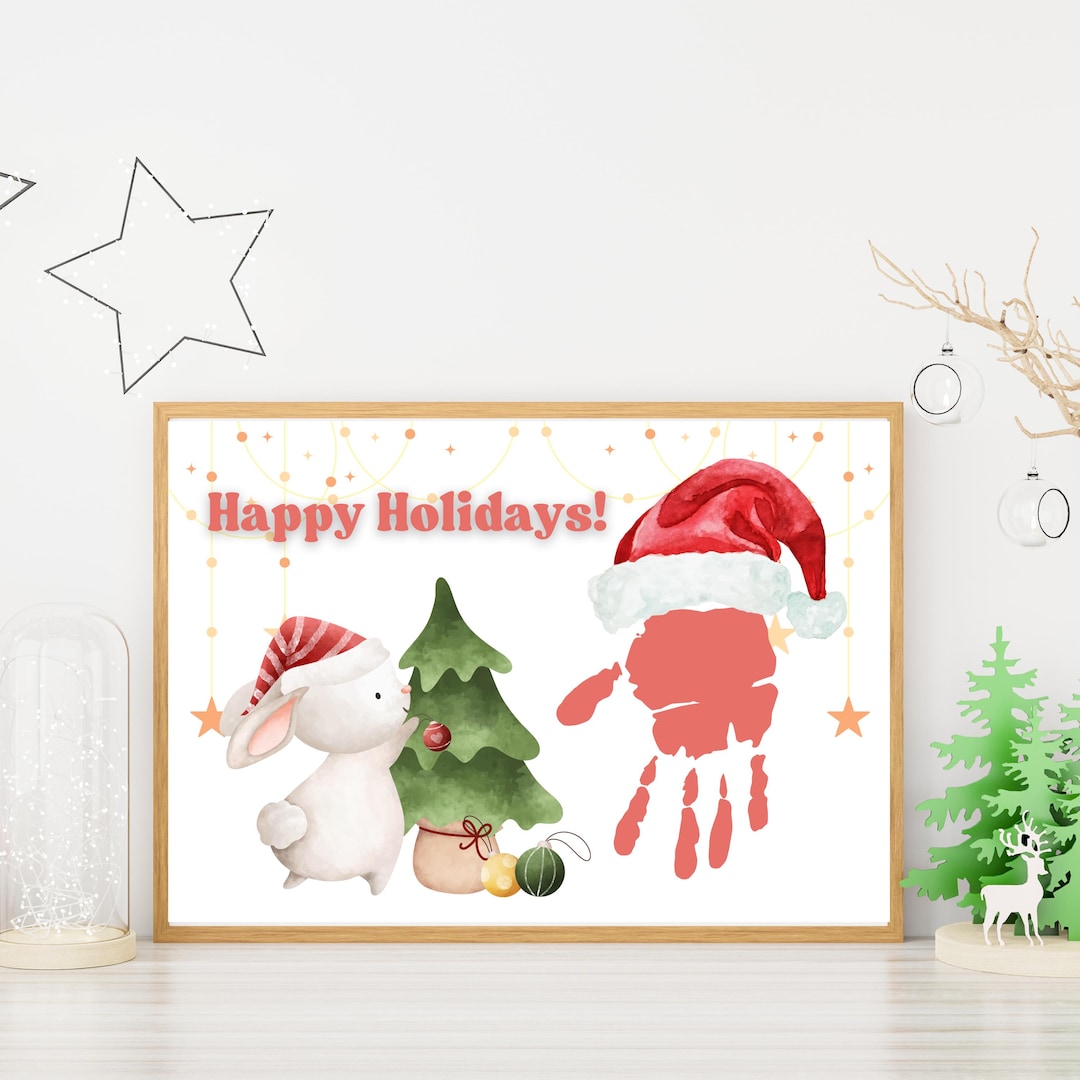 Christmas Handprint Craft Happy Holidays Christmas Keepsake Fun Toddler ...